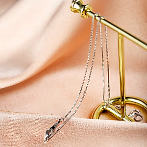 AllenCOCO Mens Silver Chain, 925 Sterling Silver Necklace for Women, 16 18 20 Inch Box Chain, Dainty Pure Silver Jewelry Gift