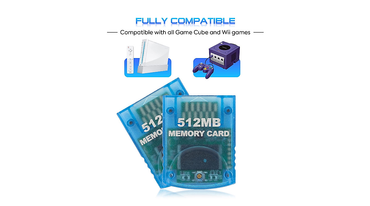 Suncala 512MB Memory Card for Gamecube & Wii | Fast Save & Organize