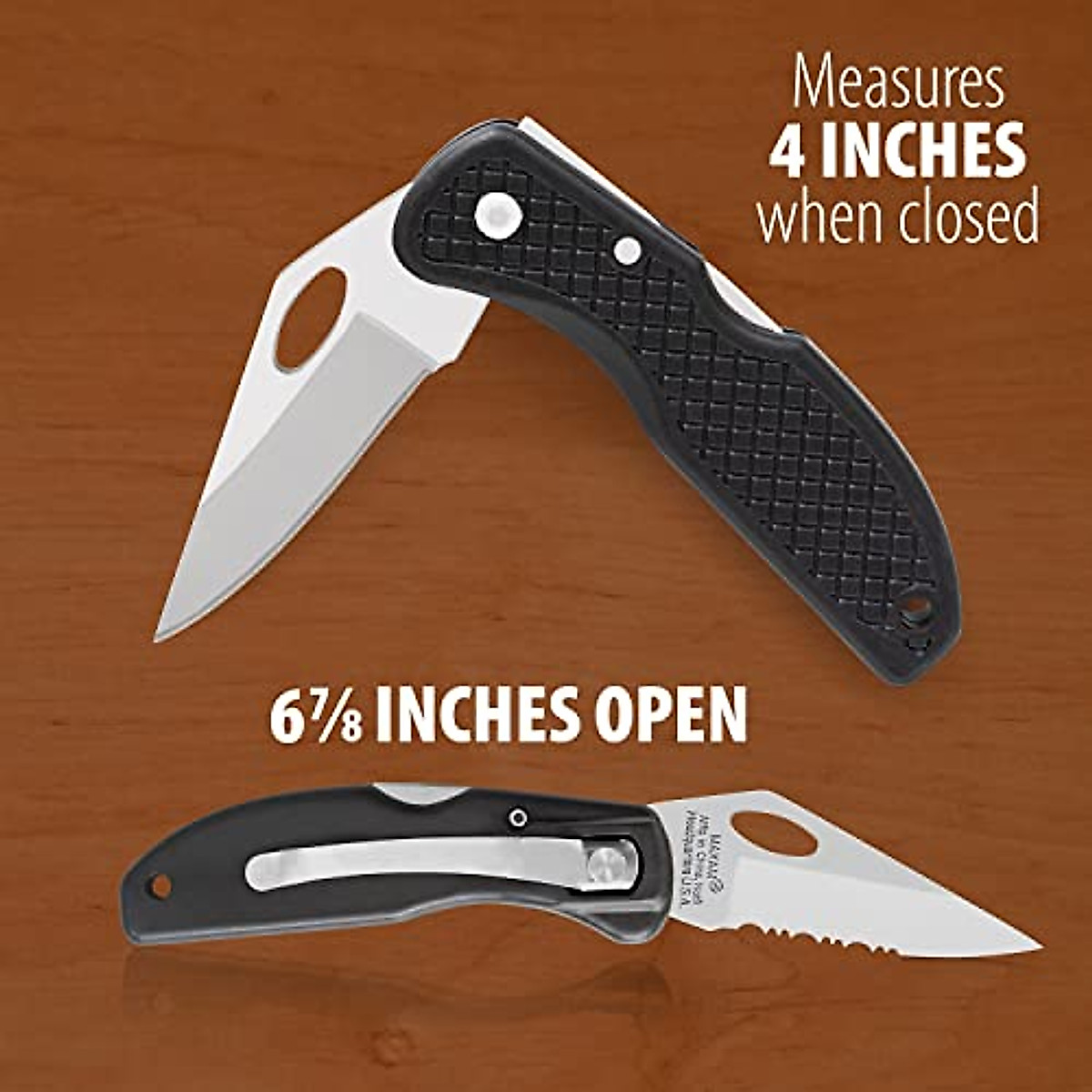 Maxam Falcon VII Lockback 7 (Open) Inch Pocket Knife - Stainless Steel Honed Blade, Textured No-Slip Handle, Carry Clip