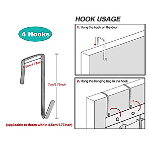 VIIVY VIYIV 28 Breathable Mesh Pockets - Over The Door Shoe Rack Hanging Shoe Organizer for Closet Storage with 4 Metal Hooks for Organizing, Dorm, Bathroom, Baby Essentials Closet Toys and Sundries