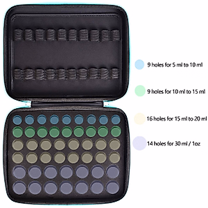 BES CHAN Essential Oil Carrying Organizer Storage Case (Carry Handle On Top) Holds 48-68 Small Bottle Box/Roller Bottles for 5ml 10ml 15ml 20ml 30ml /1oz with Free Writable Labels Opener