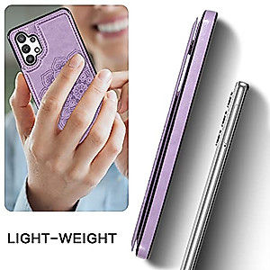 BENTOBEN Samsung Galaxy A32 5G Wallet Case, PU Leather Heavy Duty Rugged Shockproof Protective Cases with Card Slots Cash Holder Phone Case for Samsung Galaxy A32 5G 6.5 Inch 2021, Purple