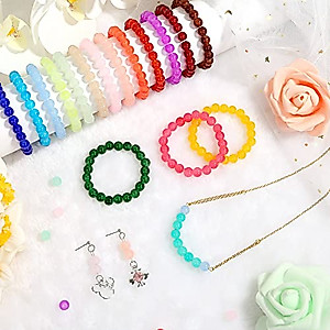 700 Piecess Glass Beads for Jewelry Making, 28 Colors 8mm Crystal Beads Bracelet Making Kit for Bracelet Jewelry Making and DIY Crafts
