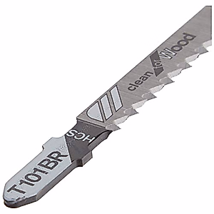BOSCH T101BR 5-Piece 4 In. 10 TPI Reverse Pitch Clean for Wood T-Shank Jig Saw Blades