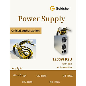 GOLDSHELL BOXS Power Supply, 1200W Mute PSU Suitable for 4 Box at The Same Time, Goldshell Mini-Doge/KD-Box/HS-Box/LB-Box/CK-Box PSU