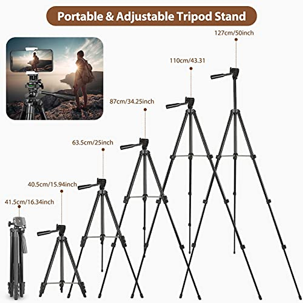 Upgraded 10” Ring Light with Stand and Phone Holder, Dimmable Led Phone Ringlight for Photography/Selfie/Video Recording/Makeup/Live Stream, Compatible with Phones, Webcams and Cameras