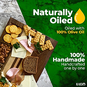 KAOC Charcuterie Boards - Large Cheese Board, Walnut Cutting Board, Wood Cutting Board, Wooden Cutting Boards for Kitchen, Serving platter, Gifts for Mom, Mothers Day Gift (16x12x1.2)