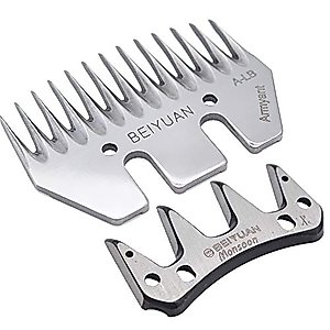 FUYUAN Sheep Shears Blades Straight Replacement 13-Tooth Electric Sheep Scissors, Universal Replacement Blades