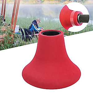 Fishing Rod Butt Cushion, Spherical EVA Practical Fishing Rod Support, Salt Water Resistant Shock‑Absorbing Not Slip Drift Fishing for Boat Fishing(red)