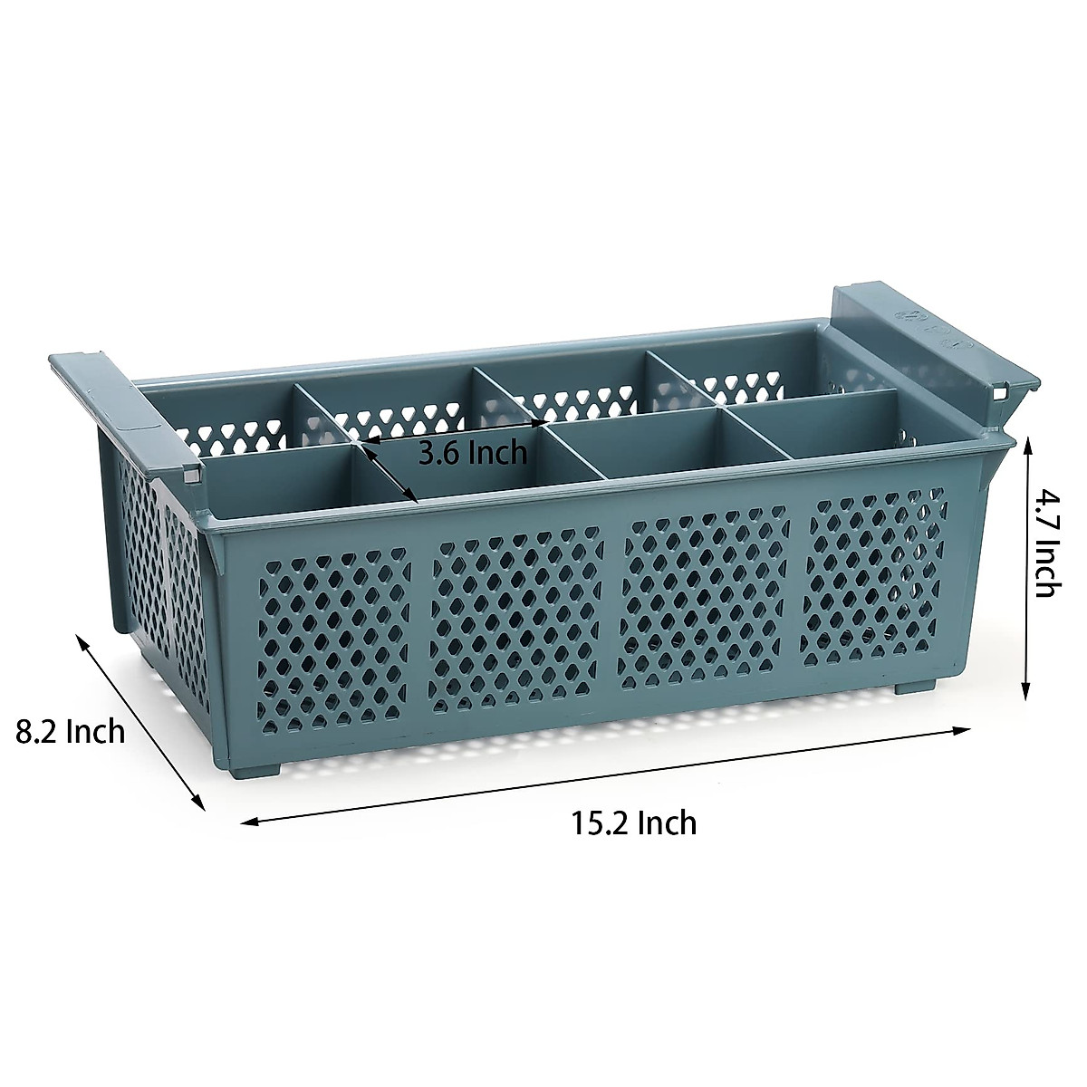 Nicunom Utensil Caddy Silverware Holder with 8 Slots, Kitchen Cutlery Organizer for Spoon, Napkin, Fork, Knives, Cups - Flatware Rack Condiment Caddy for Camping RV BBQ Picnic Party