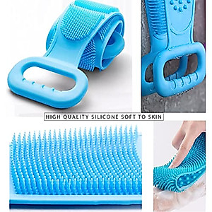 Body Scrubber for Shower with Dual-Sided Silicone Back Washer, Durable Cleaning Tools Strap Exfoliating Shower Bath Belt, 80cm Body Scrub for Full Body Washing & Massage 100% Back Cleaning Coverage