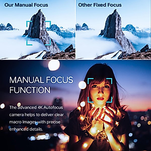 4K Digital Camera for Photography with External Adjustable Microphone, 48MP Vlogging Camera for YouTube and Video, 52mm Wide Angle & Macro Lens, with 180° Flip Screen,18X Digital Zoom, 2 Batteries, 32