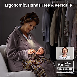 Glocusent LED Neck Reading Light, Book Light for Reading in Bed, 3 Colors, 6 Brightness Levels, Bendable Arms, Rechargeable, Long Lasting, Perfect for Reading, Knitting, Camping, Repairing