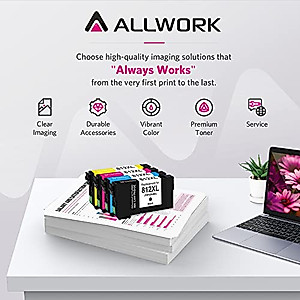 Allwork New Version Remanufactured 812XL Ink Cartridges Replacement for Epson T812XL 812 T812 Ink for Workforce Pro WF-7820 WF-7840 EC-C700 WF-7310, Black Cyan Magenta Yellow 4-Pack