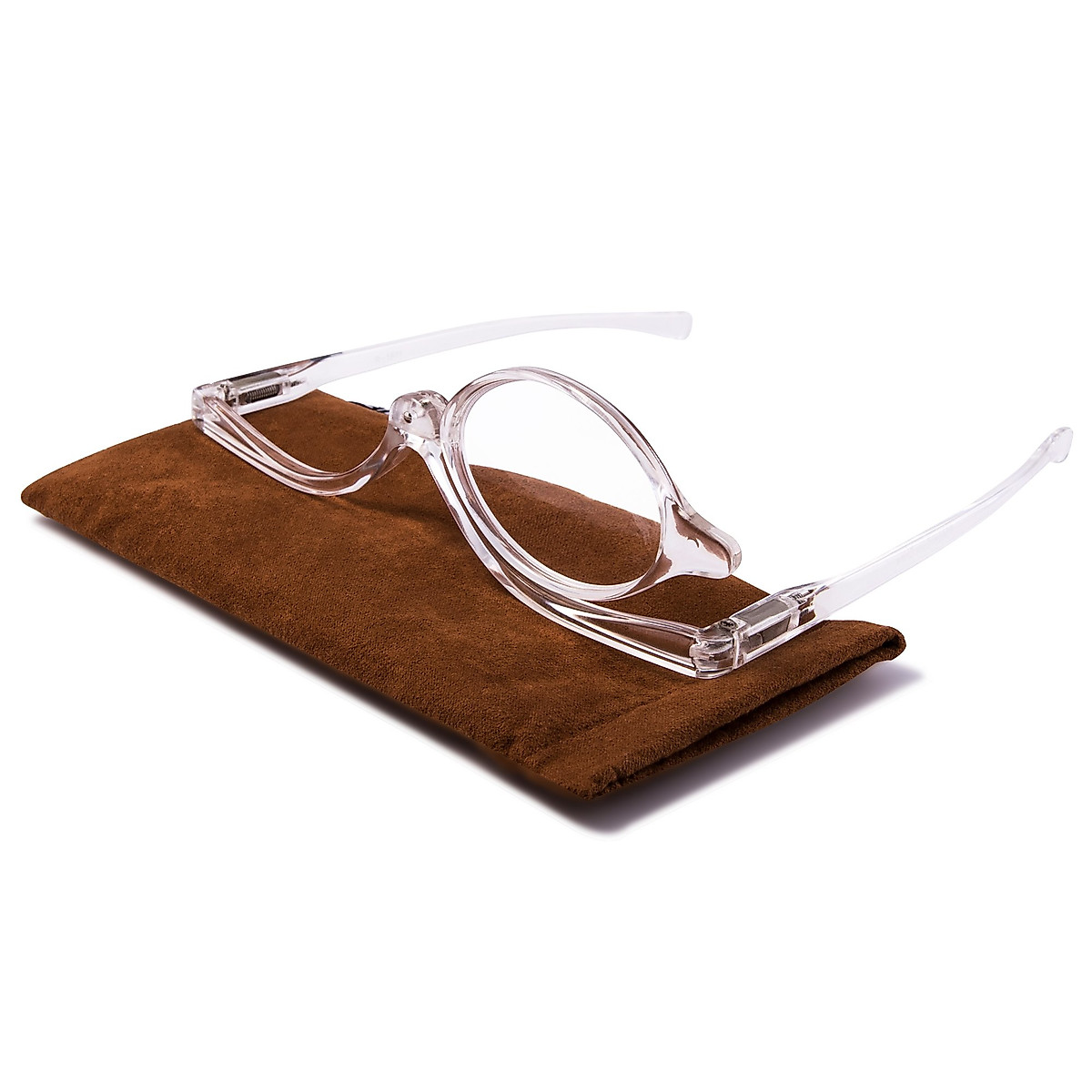 EYEGUARD Readers 2 Pack Magnifying Makeup Glasses Eye Make Up Spectacles Flip Down Lens Folding Cosmetic Womens Reading Glasses +2.50