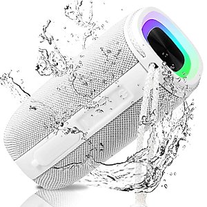 UrbanX Scorpio Series Bluetooth Speaker, IPX6 Waterproof Speakers HD Surround Sound with Punchy Bass, True Wireless Pairing, BT5.3, Portable Speaker for Mi 9 Explorer - White