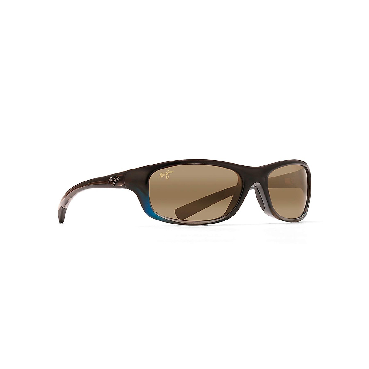 Maui Jim Men's and Women's Kipahulu Polarized Wrap Sunglasses, Marlin/HCL® Bronze, Small