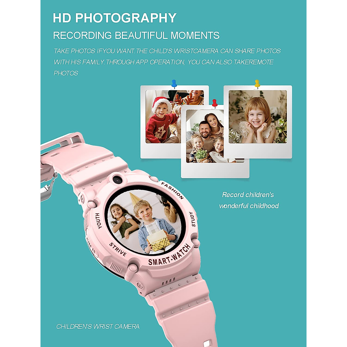 PTHTECHUS 4G Smart Watch Phone for Children - Kids Smartwatch with WiFi, Dail, Voice Messages & Video Calls, GPS Location, SOS, Camera and Pedometer for Boys Girl Present