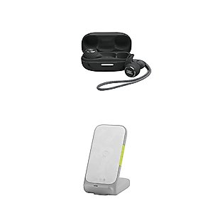 JBL Reflect Aero TWS (Black) and InfinityLab InstantStation Wireless Stand 33W PD USB-C and USB-A Compact Fast Charging Wireless Charger (White)