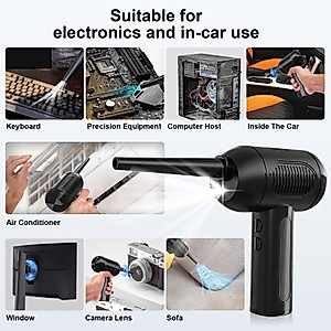 Compressed air Duster - Keyboard Cleaner 90000RPM no Canned Electric Air Blower for Office Rechargeable Cordless Home Cleaner for Computer no Canned (N-02)