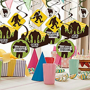 Big Dot of Happiness Sasquatch Crossing - Bigfoot Party or Birthday Party Hanging Decor - Party Decoration Swirls - Set of 40