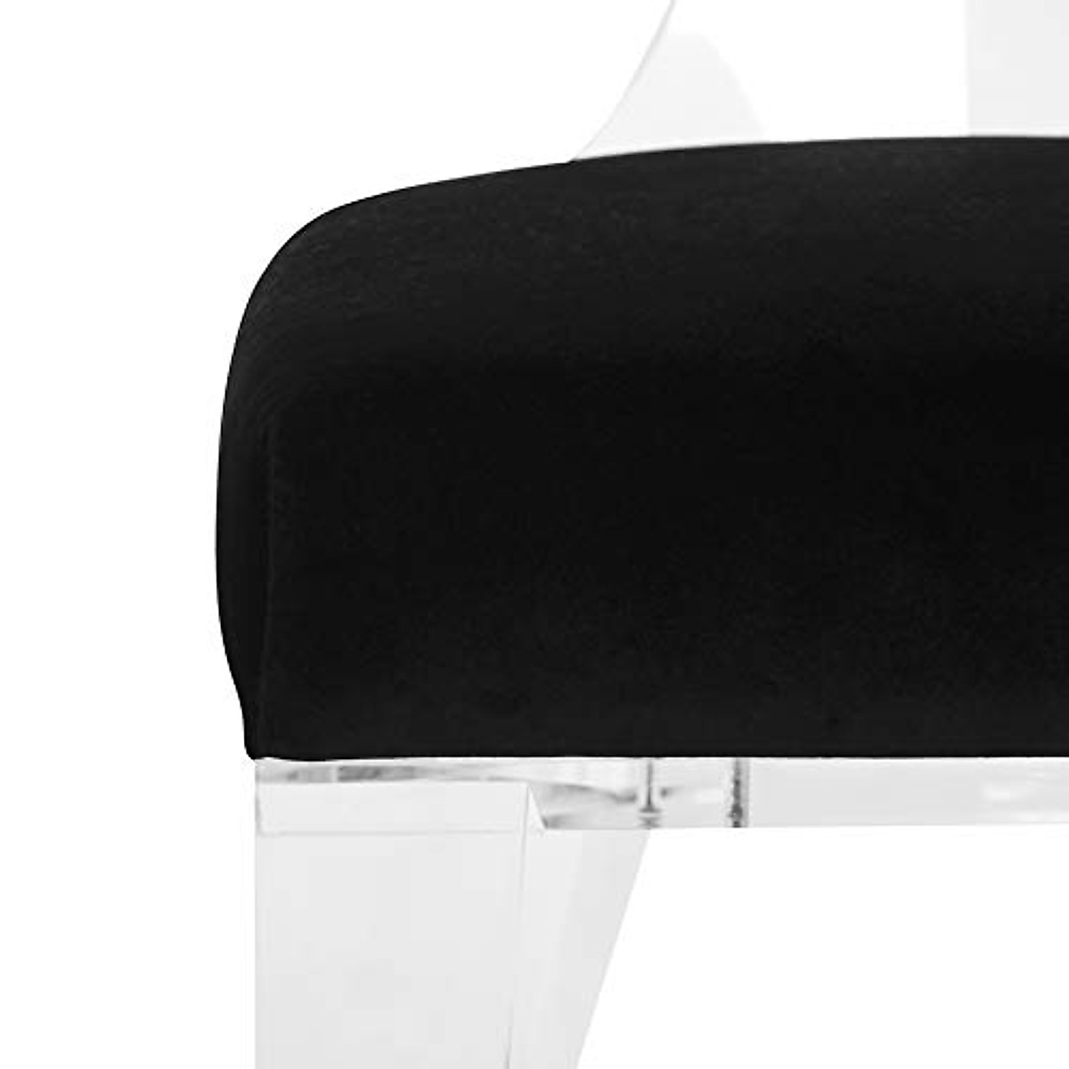 Safavieh Couture Home Rhys Black Velvet and Clear Acrylic Dining Chair