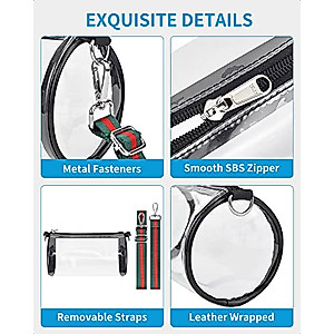 Clear Crossbody Bag Stadium Approved Clear Purse with 2 Shoulder Straps, Clear Round Handbag for Women Clear Concert Bag for Sport Event