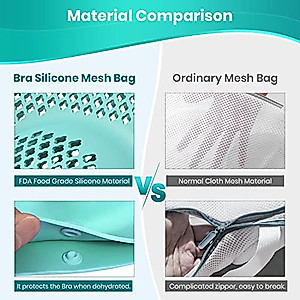 Extra Large Laundry Bag for Delicate Bra Washing Bag, 360° Cleaning Bras Silicone Laundry Science Bag, Lingerie Wash Bag for Underwear Brassiere Protection Bra Washing (Green)