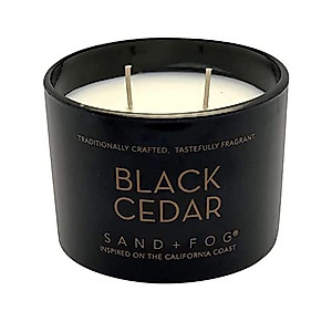 Sand & Fog Black Cedar Double Wick Candle with Lid 12 Oz