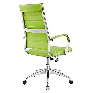 Modway Jive Ribbed High Back Tall Executive Swivel Office Chair With Arms In Bright Green