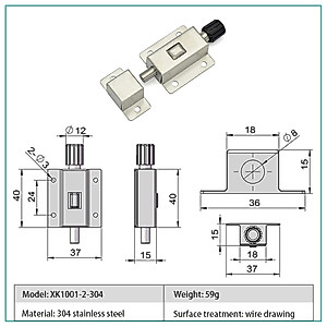 RFXCOM Door Flush Bolt 2.7 Inch Stainless Steel Door Bolt Button for Automatically Pop-up Door Security Safety Locks 1Pcs