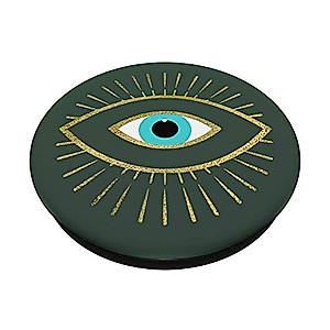 Yellow Evil Eye Forrest Green PopSockets Swappable PopGrip