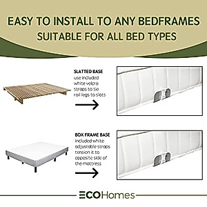 ECOHomes Mattress Retainer Bar for Foot of Beds for Home, RV | Non Slip Gaskets Metal Bar Holder for Bottom of Bed Frames & Adjustable Beds - Guard Rail Stops Mattress from Sliding, Moving & Slipping