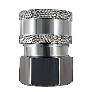 Ultimate Washer 3/8" Quick Connect Pressure Washer Male and Female Hose Adapter Set (1), Max Pressure 5000 PSI Rating, Stainless Steel