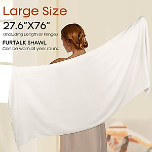 FURTALK Women's Pashmina Shawls and Wraps for Evening Dress Long Scarf Wedding Bride Bridesmaid Shawl Gifts