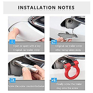 Heart Horse Universal Racing Towing Car Tow Hook for B-mw 1 3 5 Series E39 E70 E71 E81 E82 E88 E90 E91 E92 E93, Auto Aluminum Trailer Ring Car