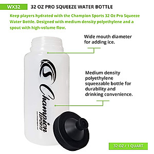Champion Sports WX32 Pro Squeeze Water Bottle