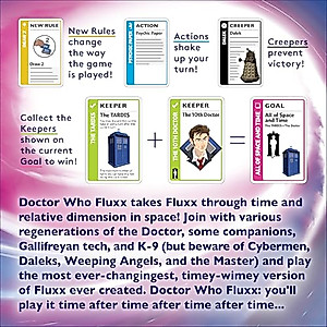 Looney Labs Doctor Who Fluxx Card Game - Whovian Delight with Quick Rounds