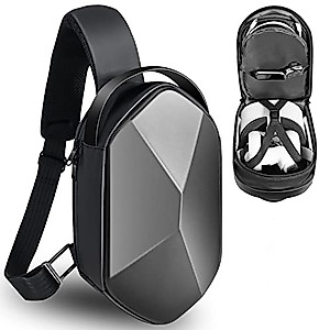 SARLAR Fashion Hard Travel Case for Oculus Meta Quest 2/Meta Quest Pro, Expandable Capacity Compatible with Kiwi Design/BOBOVR All Elite Strap and Accessories, Crossbody Sling Backpack