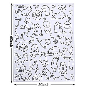 Sviuse Cat Blanket Animals Pet Pattern Throw Blanket Cat Lover Gifts Flannel Soft Warm Cozy Fuzzy 50"x60" Throw for Kids and Adults (50" X 60", Cat 2)