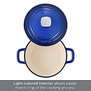 MasterPRO - Legacy Enameled Cast Iron Collection - 2 Quart Dutch Oven with Lid - Gorgeous Oven to Table Presentation with Ombre Design on the Cookware - Blue