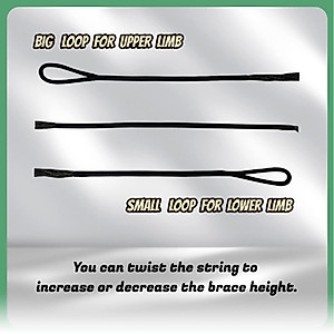 DEERACE Traditional Recurve Bow String, AMO 48"-70" 12,14,16 Strands Dacron Bow String Replacement for Recurve/Long/Horse Bow (AMO 60” (Actual Length 56”), 12 Strands (Recommended for up to 40 lbs))