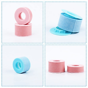 4pcs Lash Adhesive Tape, Reusable Adhesive Waterproof Silicone Tape Eyelash Tape for Lash Extension Lash Beauty Auxiliary Tools (2 Pink, 2 Blue)