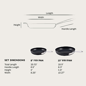 All-Clad E785S264/E785S263 HA1 Hard Anodized Nonstick 8 10-Inch Fry Pan Cookware Set, 2-Piece, Black
