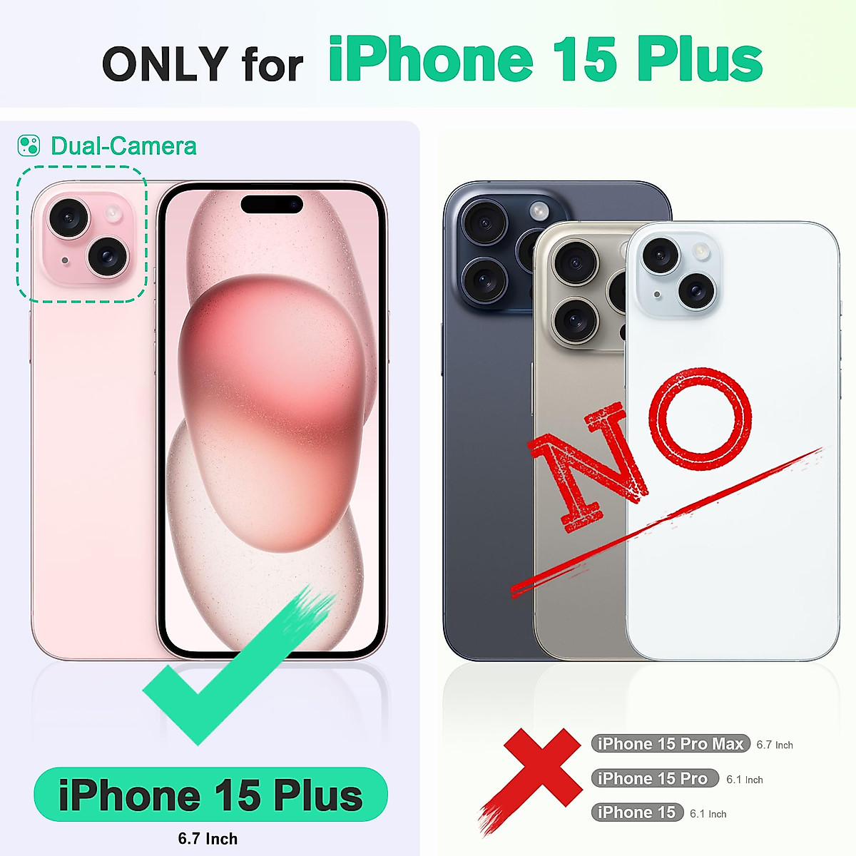 TUCCH Case Wallet Compatible with iPhone 15 Plus, Kickstand Flip Folio [RFID Blocking] [3 Card Slot] PU Leather Cover [Protective TPU Interior Case] for iPhone 15 Plus 6.7 Inch, Classic Black