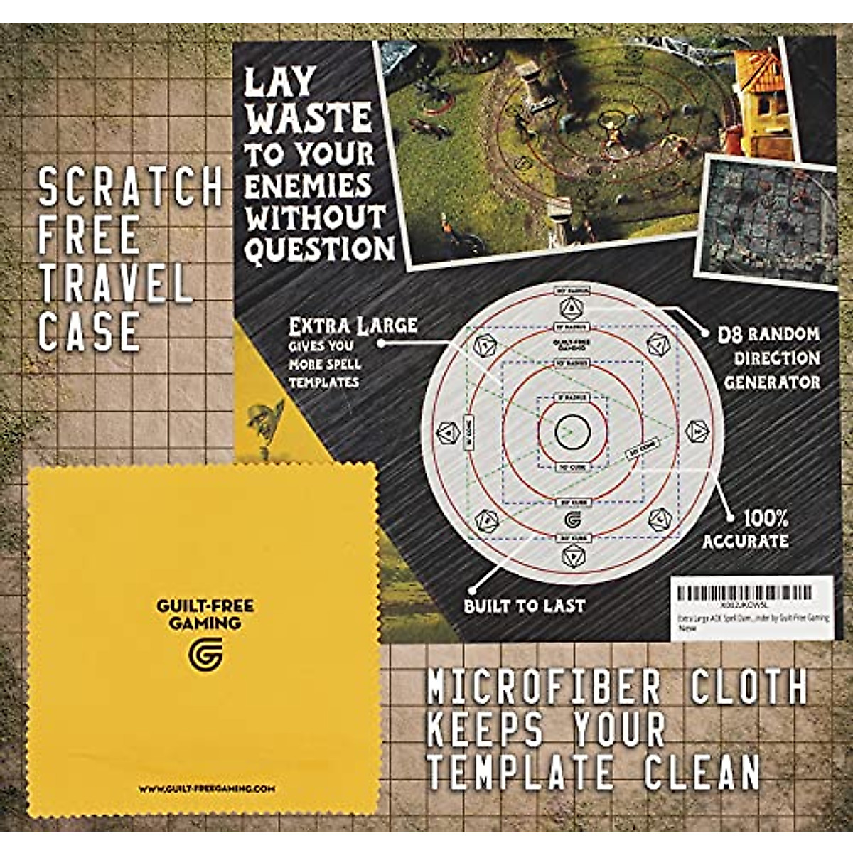 Spell Effect Templates for D&D | Maximize The Effects of Your Spells - Featuring a 30' Cone & 30' Cube, Random Direction Generator, for Use with DND, 5E Pathfinder by Guilt-Free Gaming