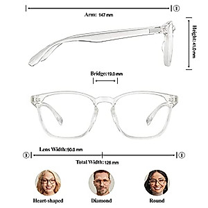 ZENNI Blue Light Blocking Glasses for Women Men Square Frame Relieve Digital Screen Eye Strain TR90 Light Eyewear