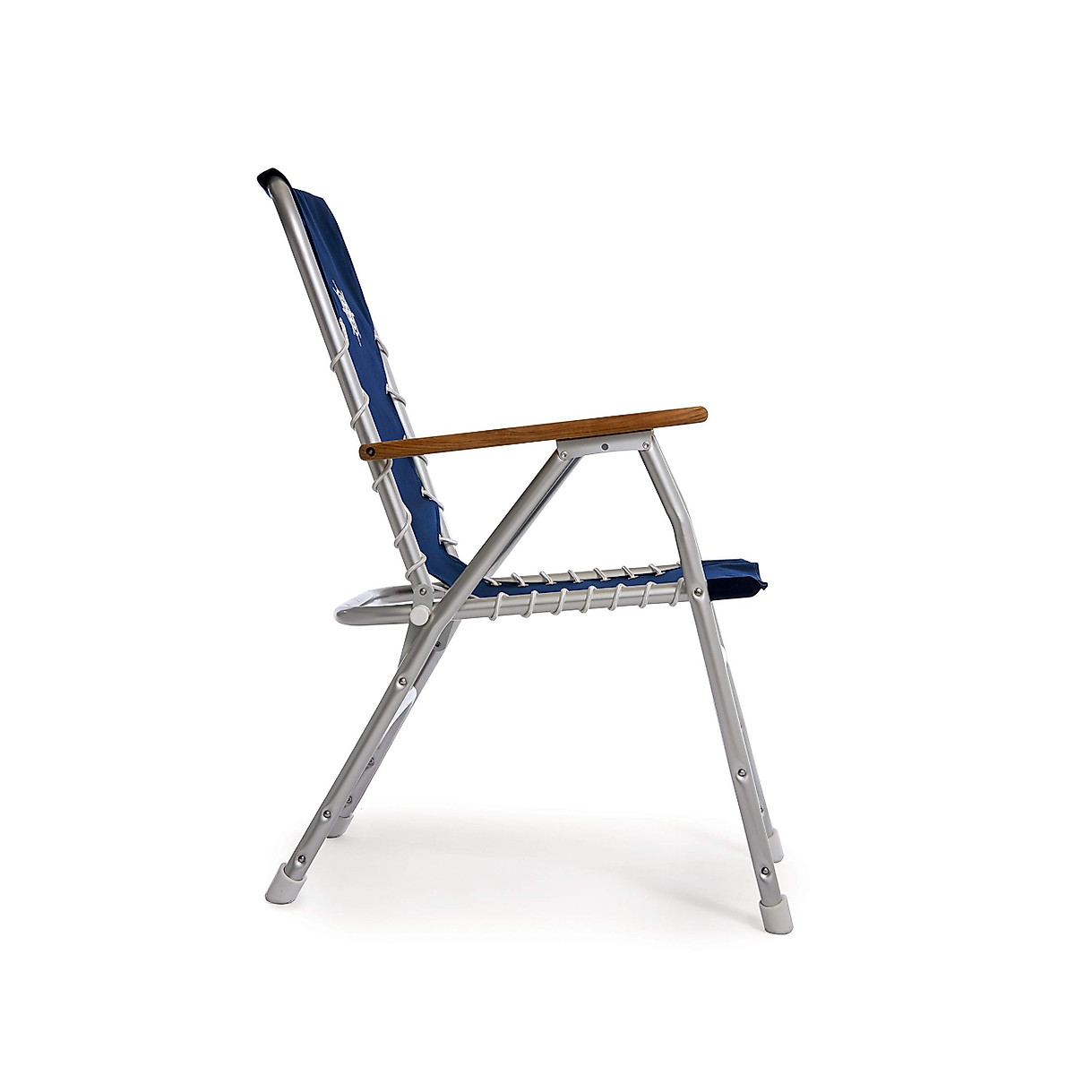 FORMA MARINE Boat Chairs High Back Black Deck Folding Marine Aluminum Teak Furniture Set of 2 M150BL