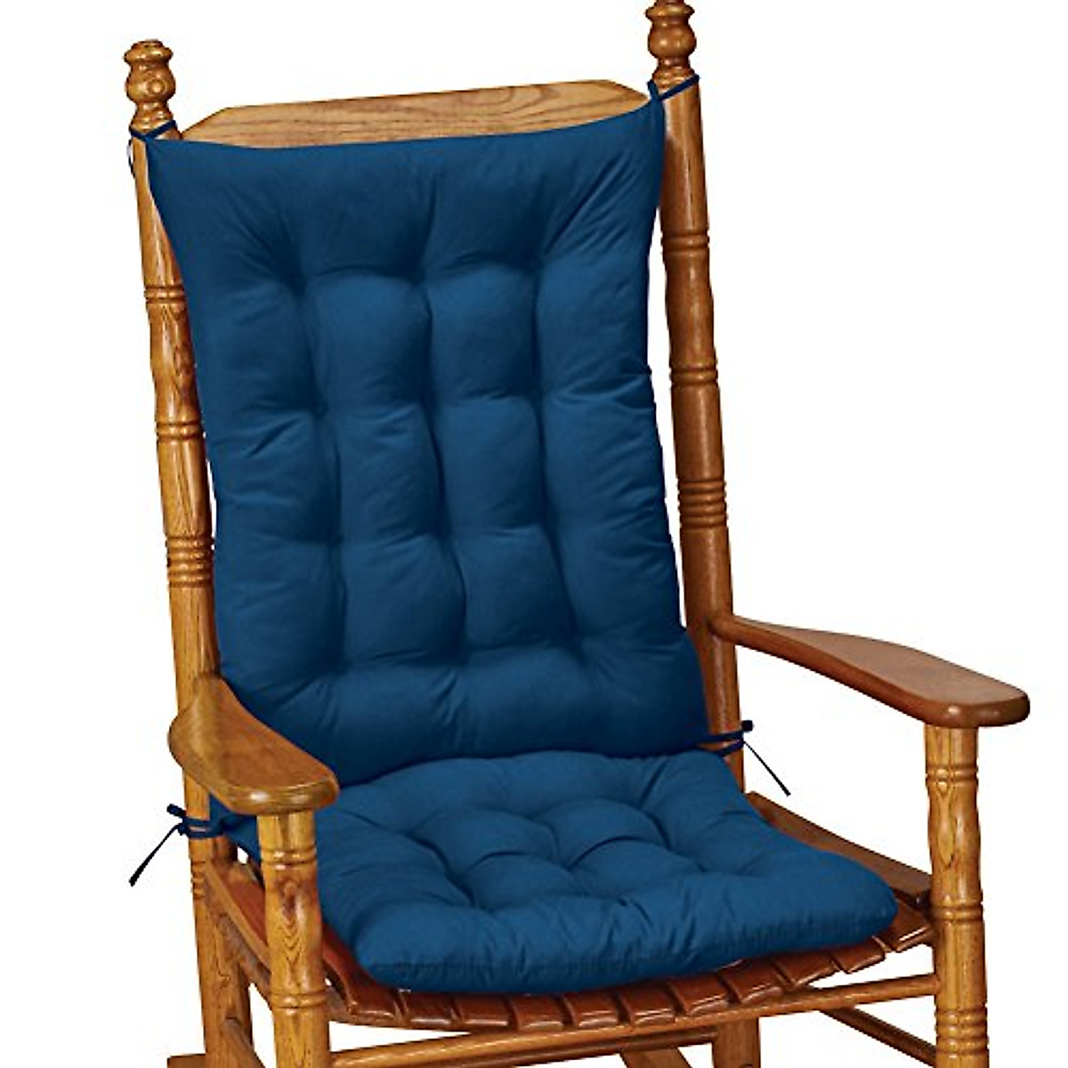Collections Etc Quilted Chair Cushion Set - Perfect for Rocking Chairs, Dining Chairs or Armchair, Blue