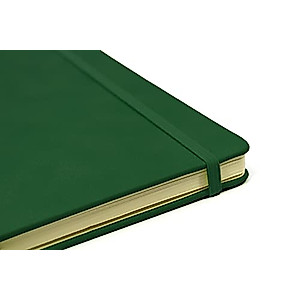 Silvine A6 Executive Hardback Notebook/Journal Green. 160 Lined Pages of 90gsm Premium Ivory Paper